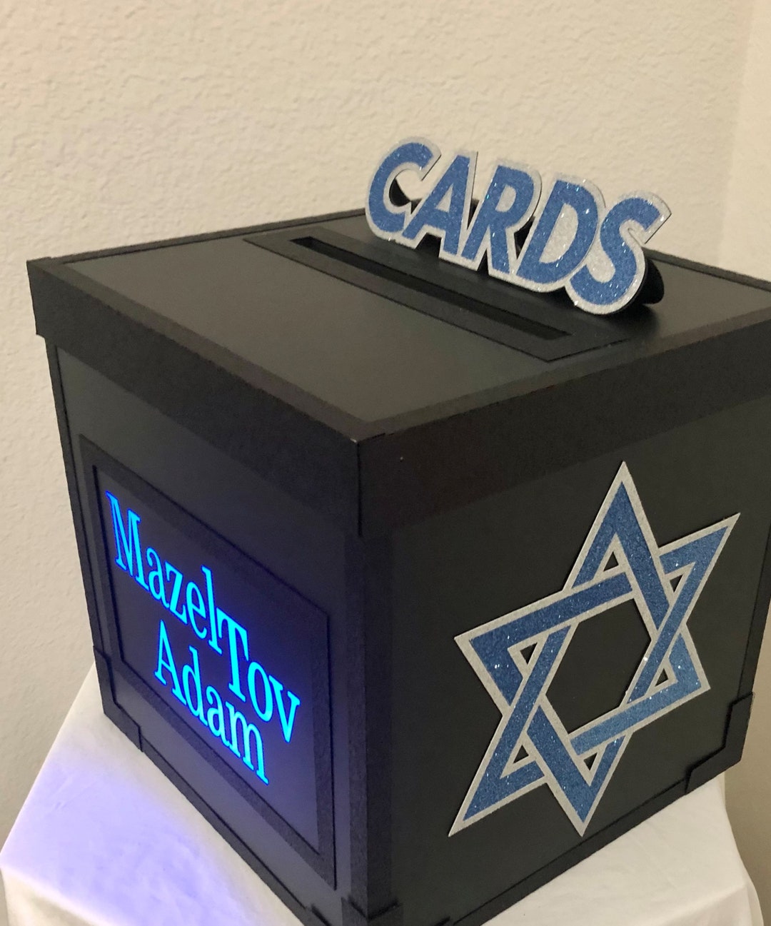 Gift Card Box With Remote Controlled LED Light - Star of David Theme - Etsy