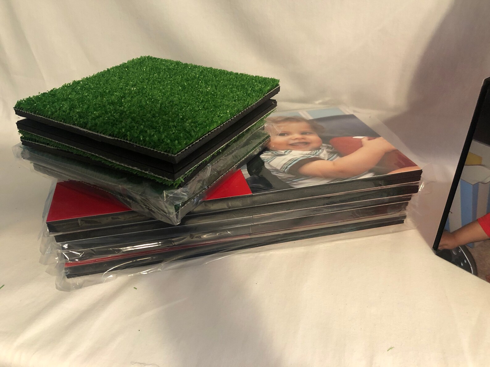 Photo Cube Centerpiece With Astro Turf Tops - Etsy