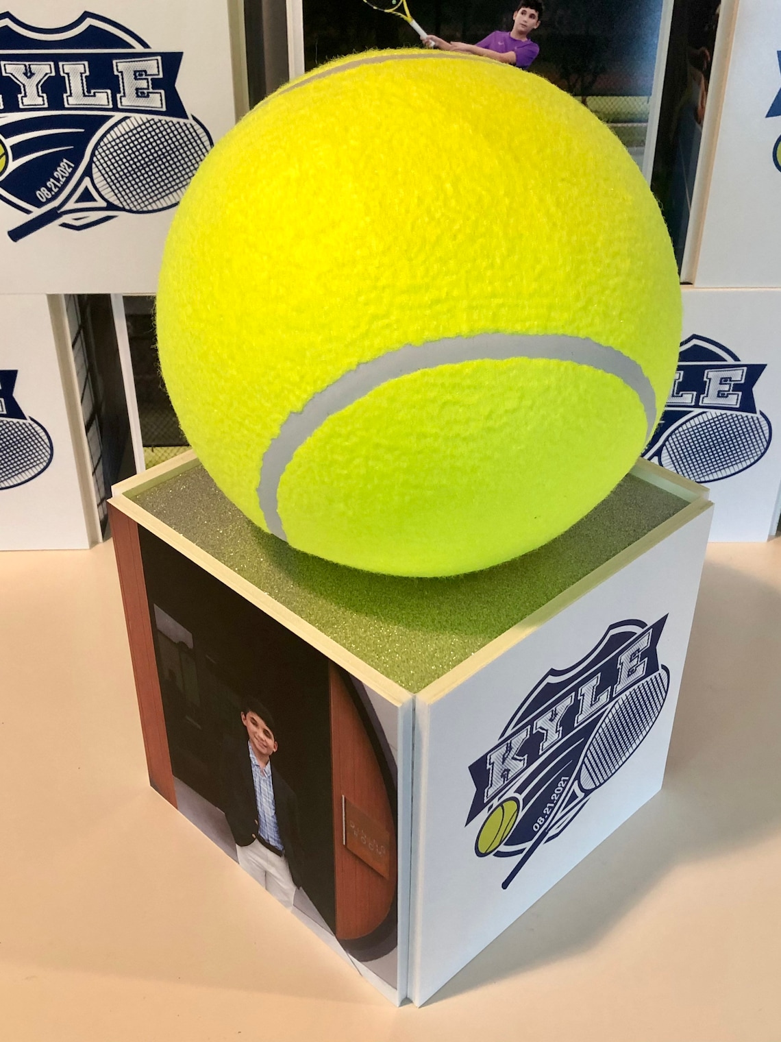 Photo Cube Centerpiece Tennis Themed Photo Cube - Etsy
