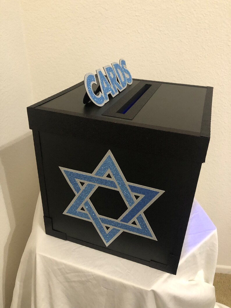 Gift Card Box With Remote Controlled LED Light - Star of David Theme - Etsy