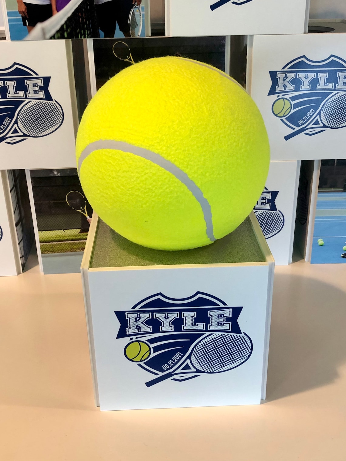 Photo Cube Centerpiece Tennis Themed Photo Cube - Etsy