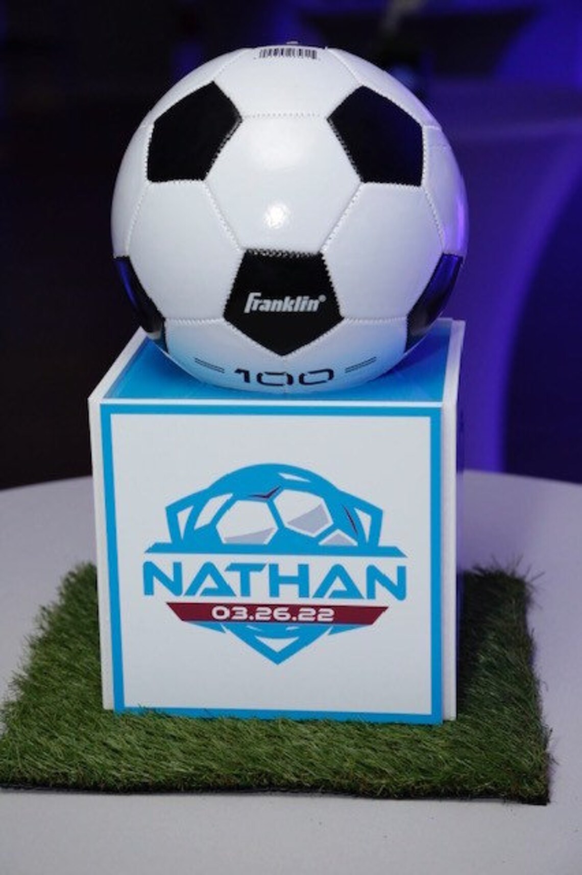 Photo Cube Centerpiece Soccer Themed Photo Cube - Etsy