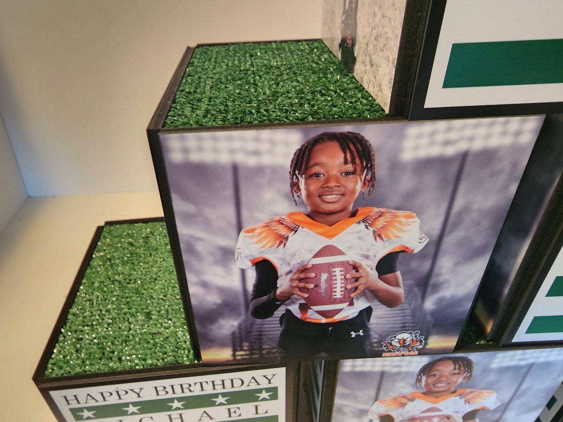 Sports Photo Cube Centerpiece With Astroturf - Etsy