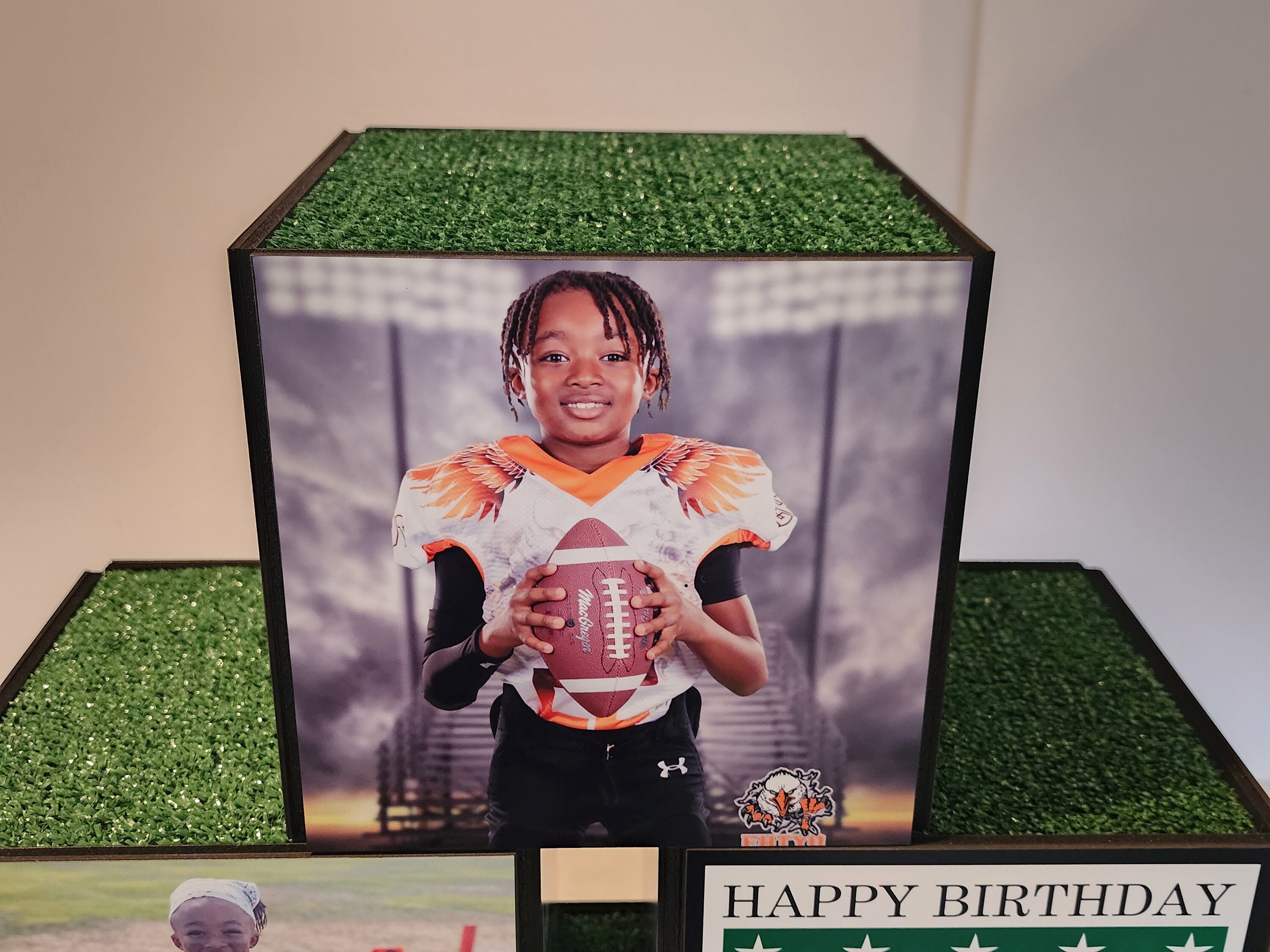 Sports Photo Cube Centerpiece With Astroturf - Etsy