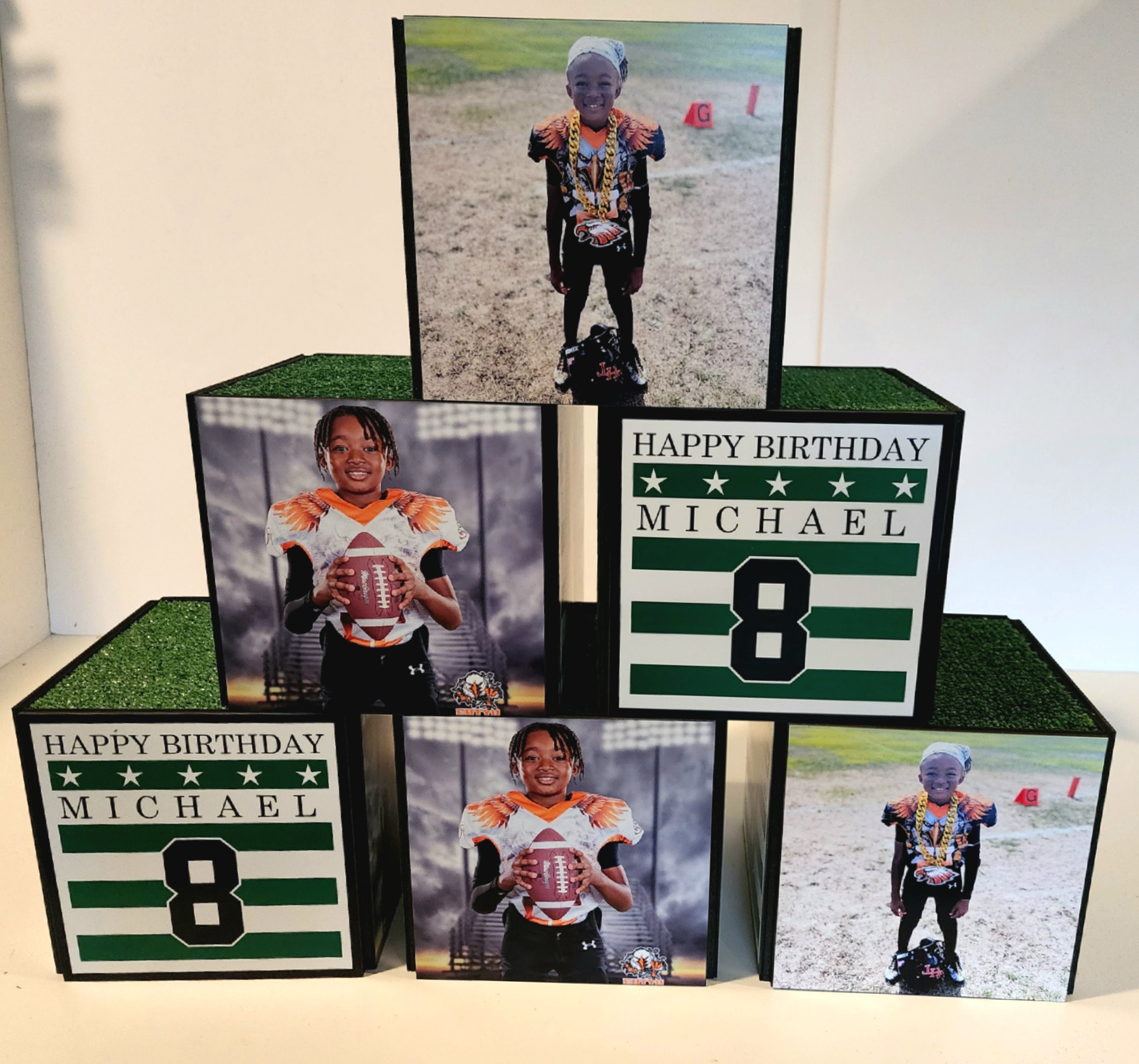 Sports Photo Cube Centerpiece With Astroturf - Etsy