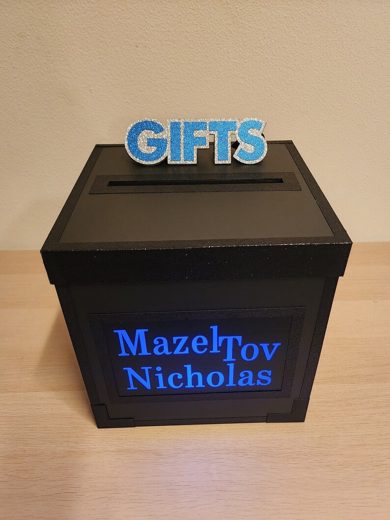 Gift Card Box With Remote Controlled LED Light - Star of David Theme - Etsy