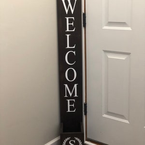 Welcome Sign Plant Box - Wooden Porch Sign - Home Planter Sign 49" High ...