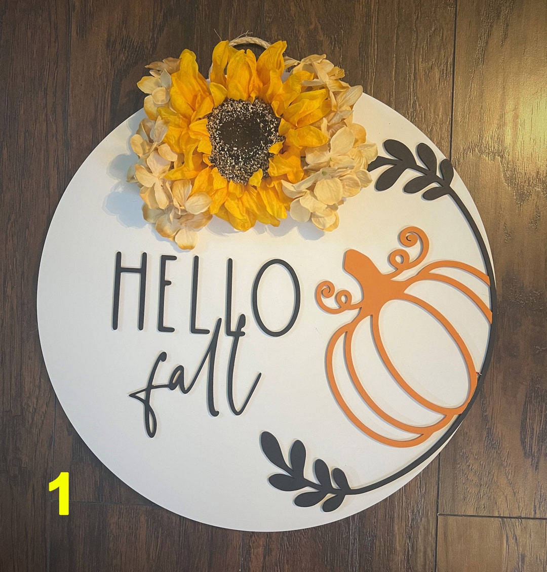 18" Round 3D Wood Hello Fall Sign or Wall Decor ~~free Shipping~~ - Etsy
