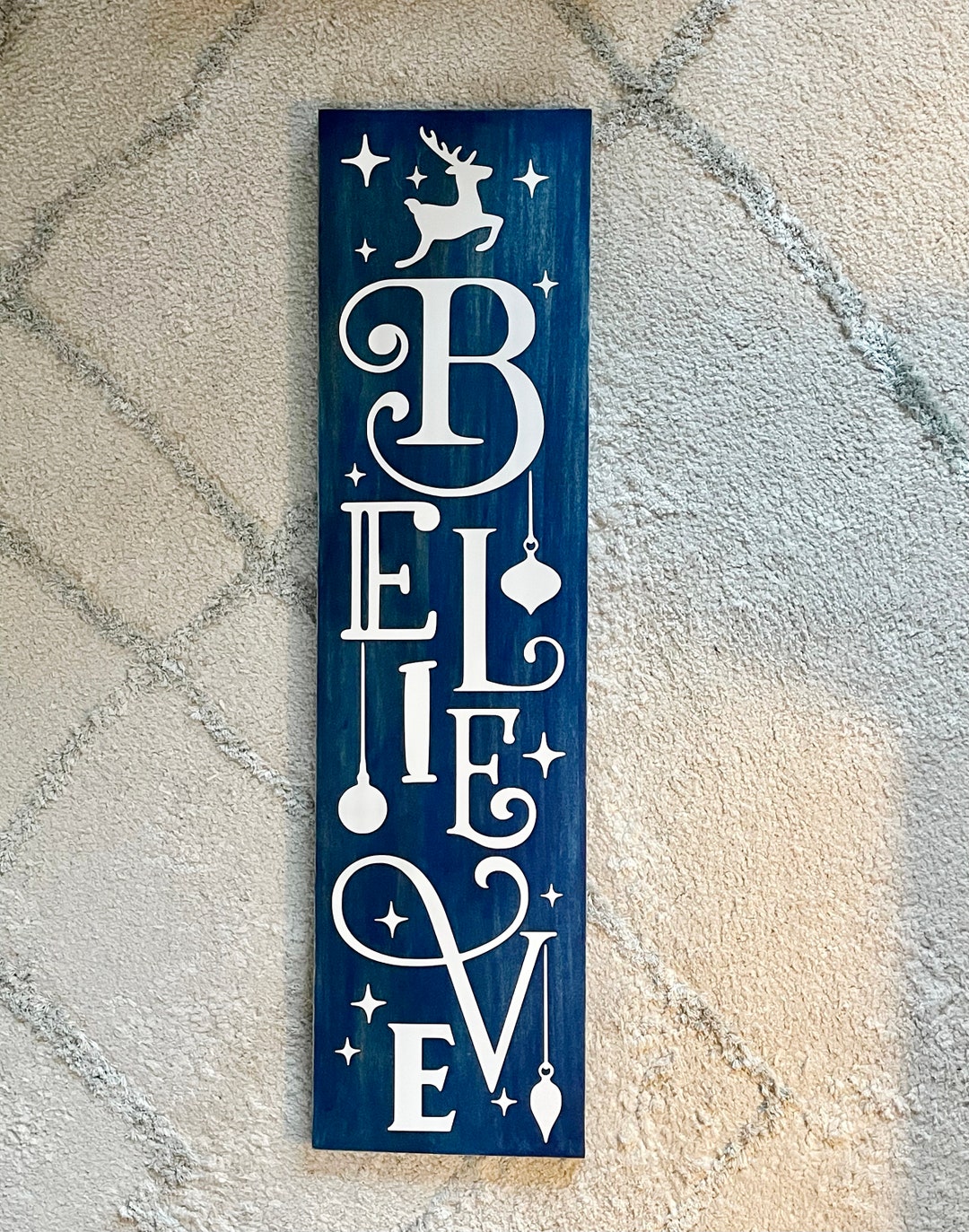 Handmade Christmas Wooden Sign: 'believe' Holiday Decor (2-3ft) - Etsy
