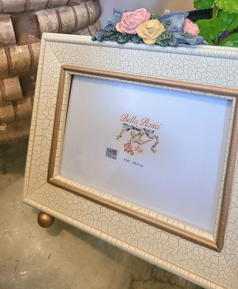 Vintage Wood Hand Painted 4x6 Picture Frame by Bella Rosa Figi - Etsy