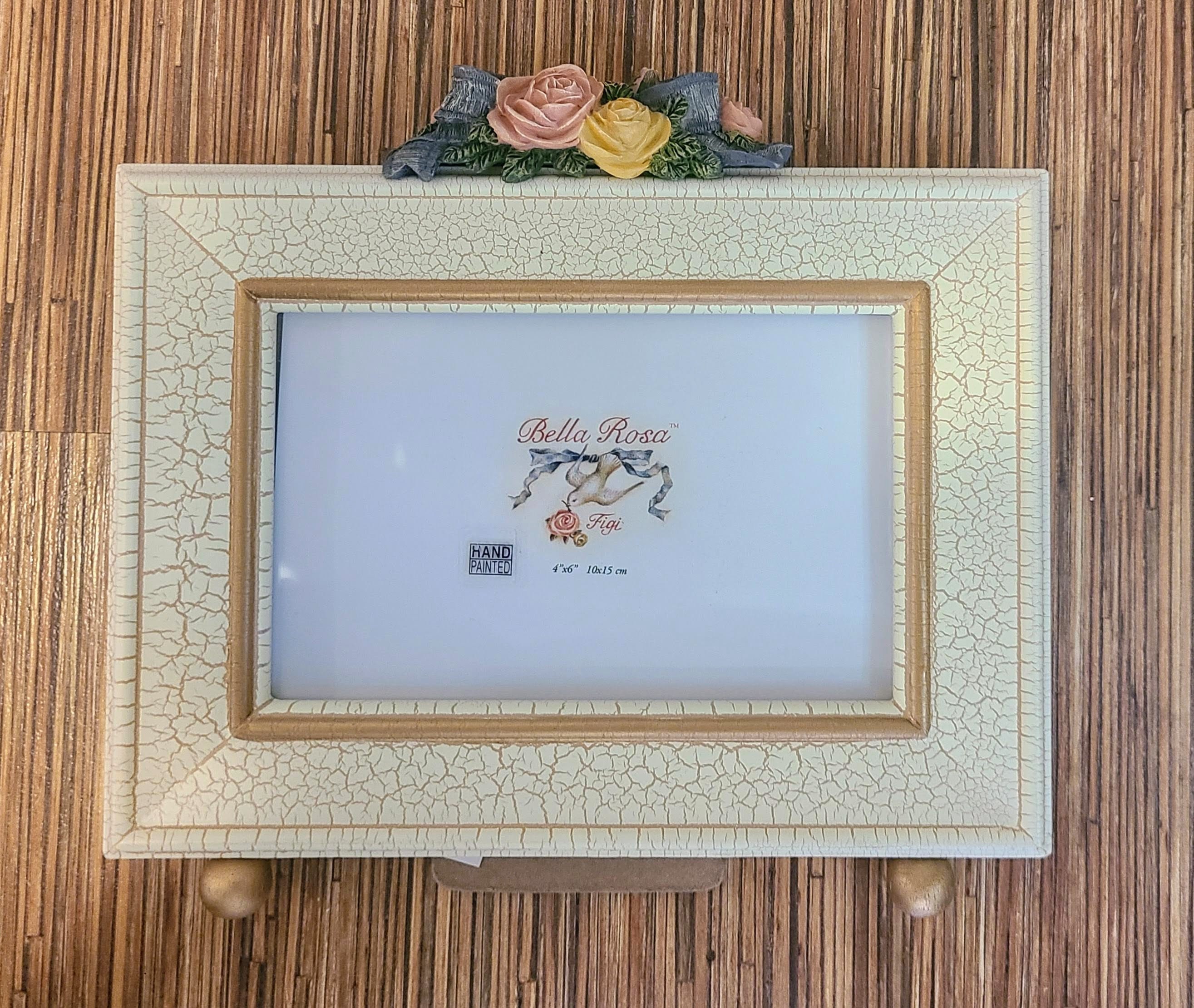 Vintage Wood Hand Painted 4x6 Picture Frame by Bella Rosa Figi - Etsy