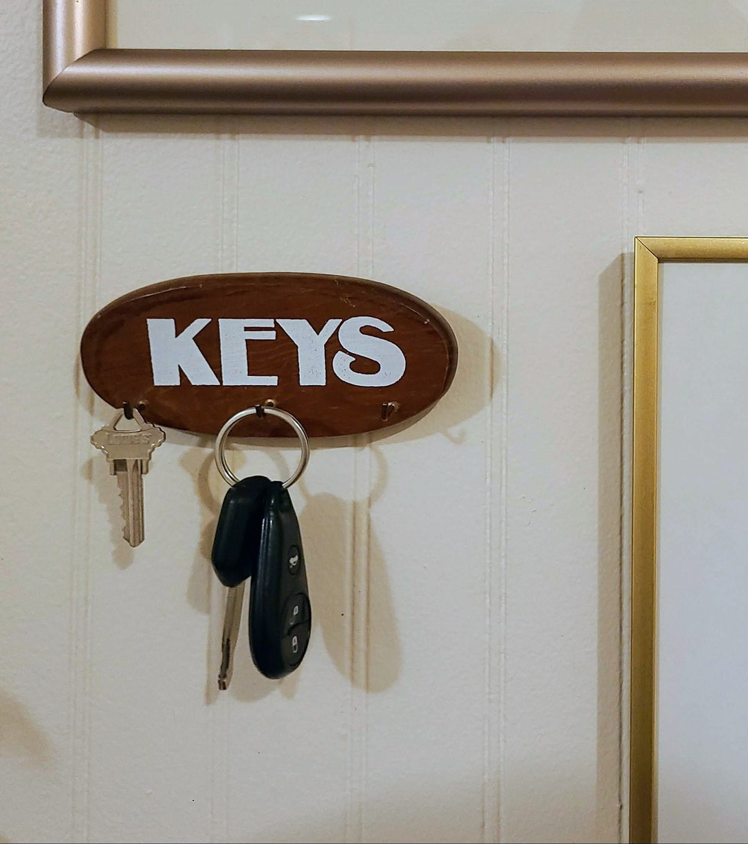 Vintage Wood KEYS Plaque With Hooks - Etsy