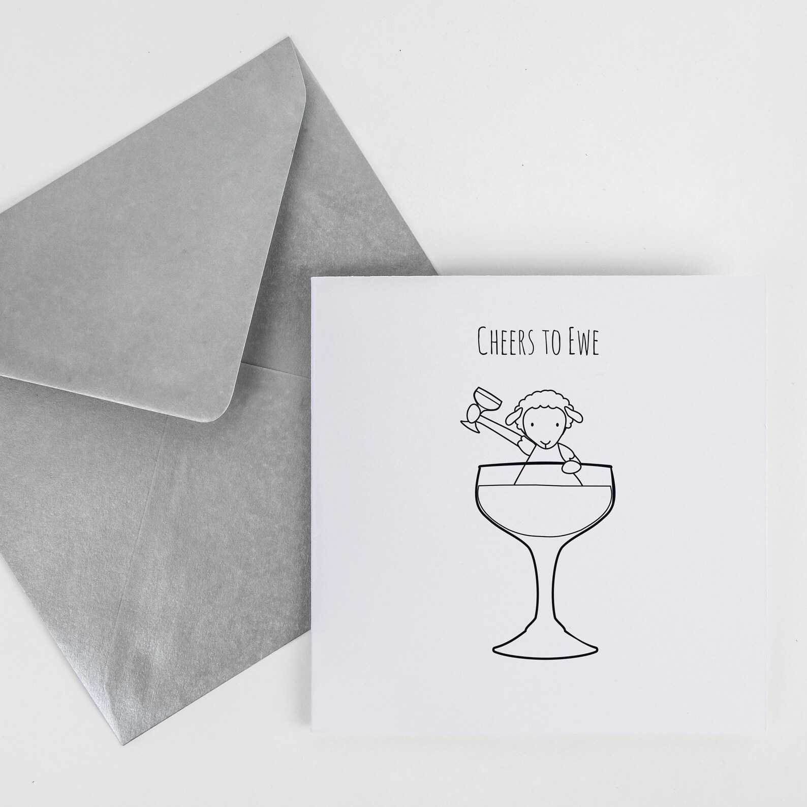 Dear Ewe | Cheers to Ewe, Birthday Card, Cute Sheep Card, Sheep ...