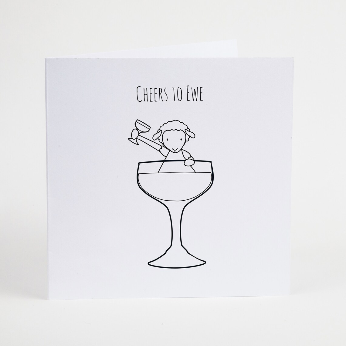 Dear Ewe | Cheers to Ewe, Birthday Card, Cute Sheep Card, Sheep ...