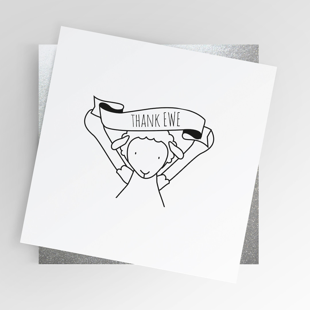 Dear Ewe | Thank Ewe Card, Thank You Card, Sheep Greetings Card, Say ...