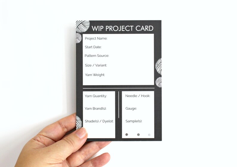 Dear Ewe Work in Progress WIP Crochet / Knit Project Cards Knitter ...