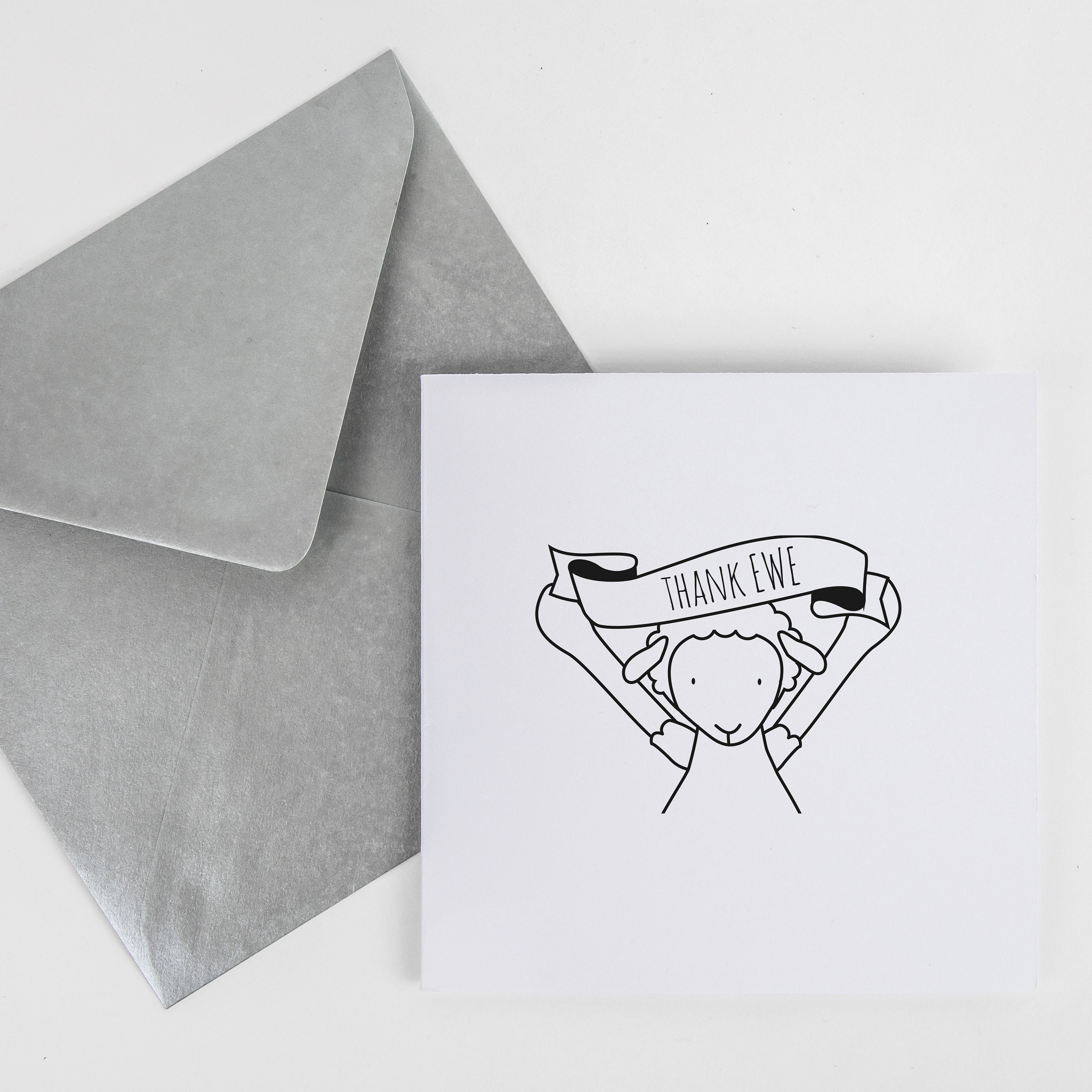 Dear Ewe | Thank Ewe Card, Thank You Card, Sheep Greetings Card, Say ...