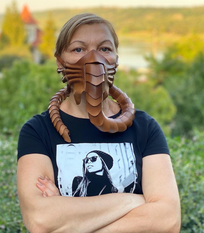 Facehugger Leather Mask Alien Face Hugger Mask Leather Mask - Etsy UK