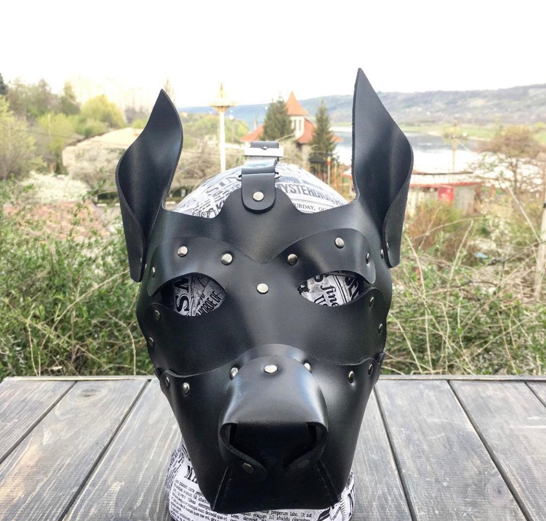 Puppy Play Hood Leather Puppy Mask Leather Dog Mask Sex - Etsy Canada