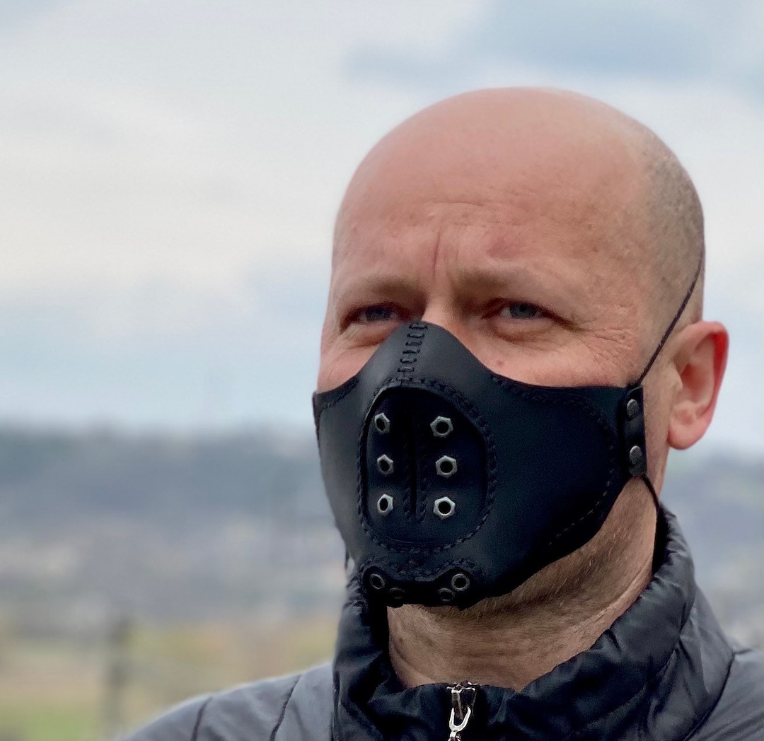 Leather Mask in Black Leather - Etsy