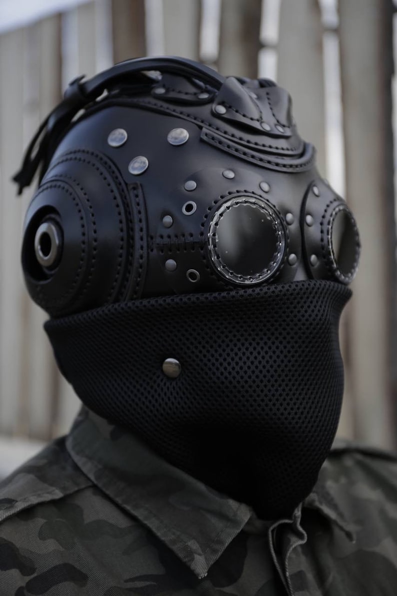 Steampunk Leather Mask Post Apocalyptic Leather Mask - Etsy