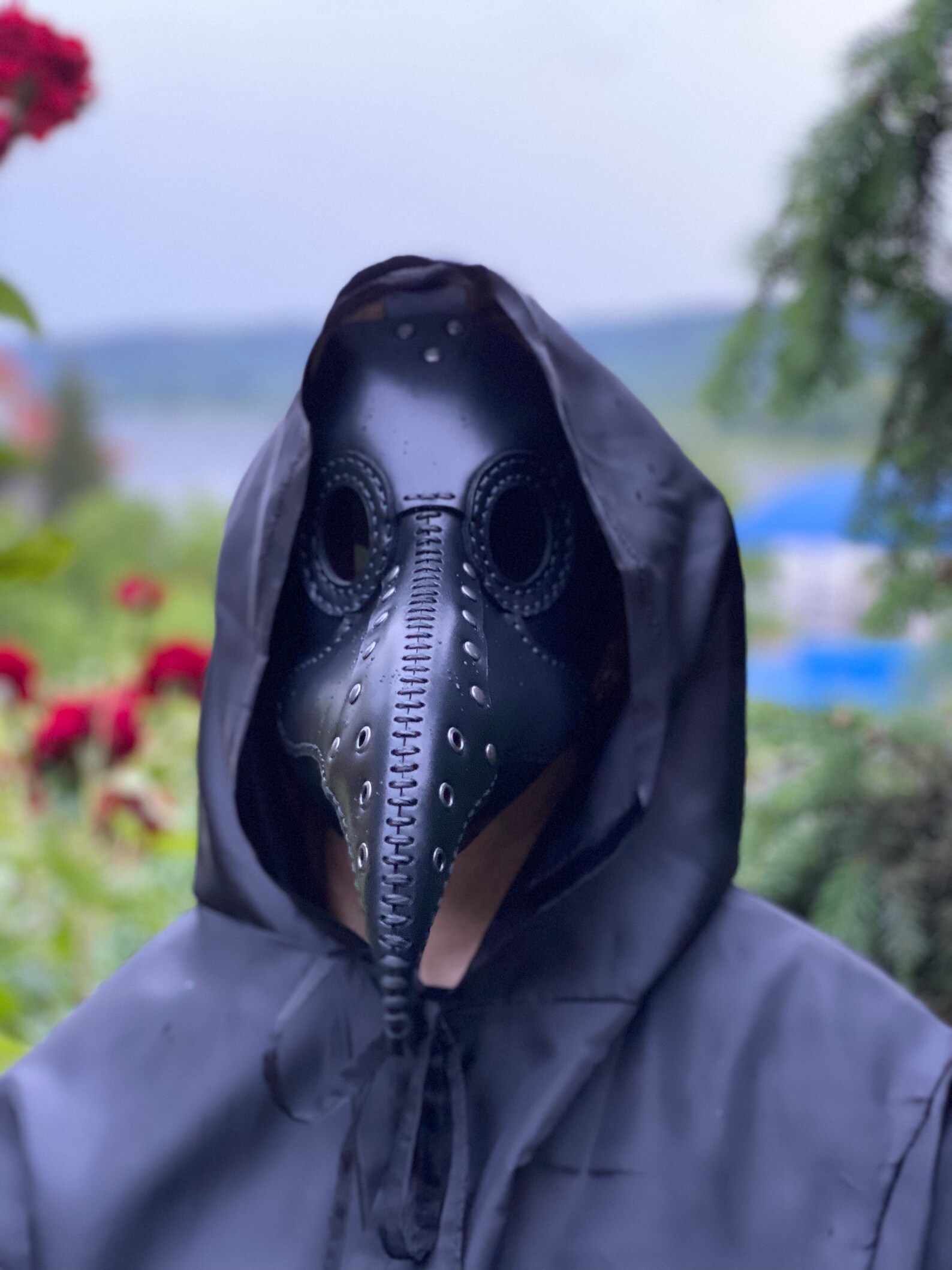 Plague Doctor Mask Black Leather Mask Plague Doctor Bird Mask Halloween ...