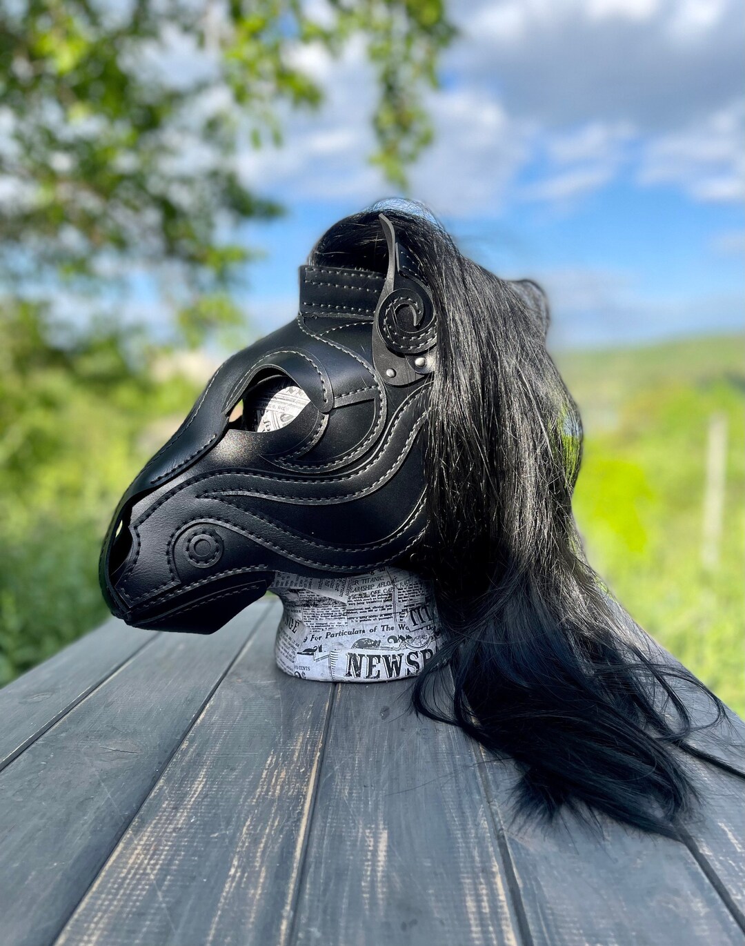 Horse Head Leather Mask Handmade Cosplay Leather Pony - Etsy