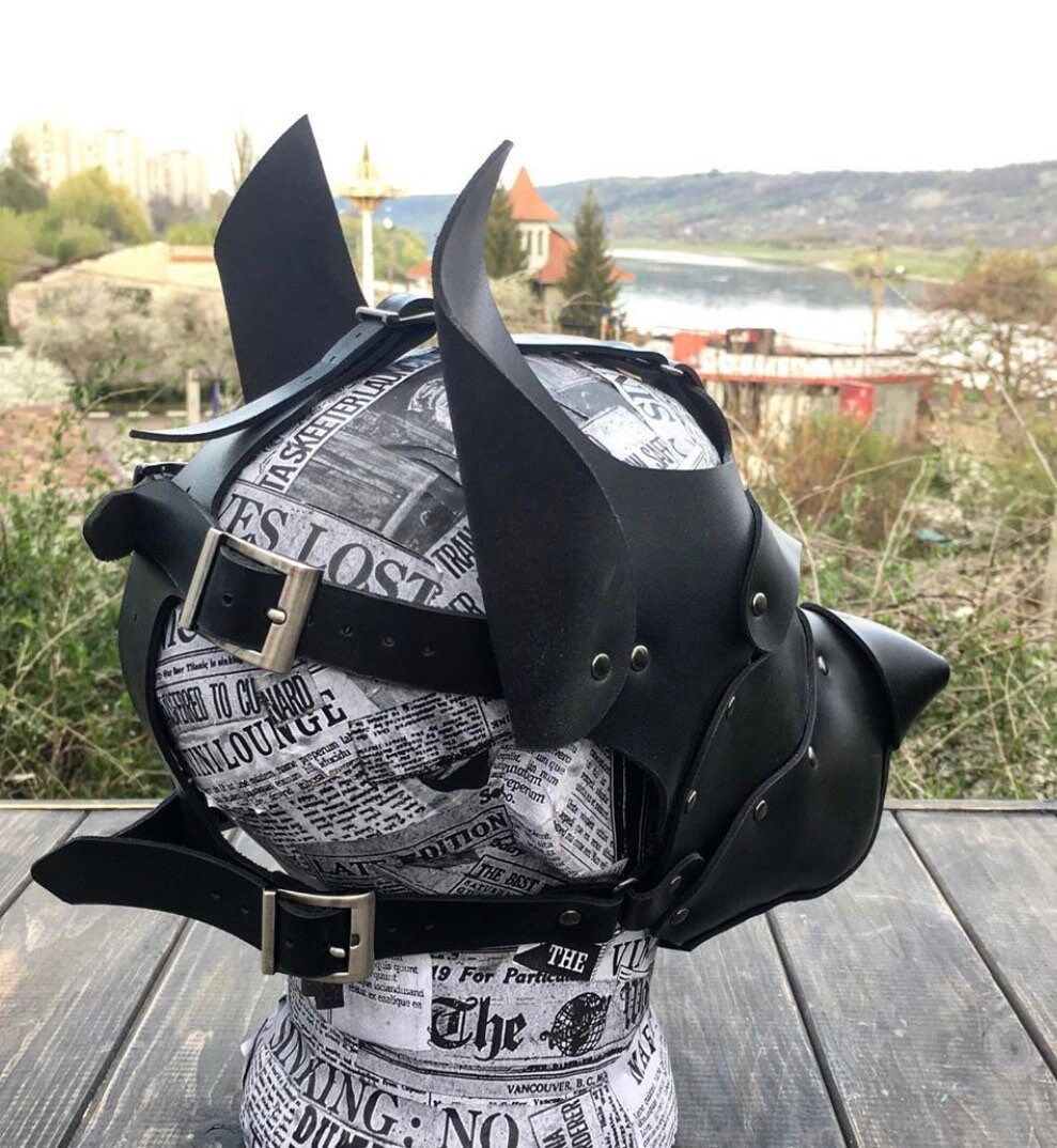 Puppy Play Hood Leather Puppy Mask Leather Dog Mask Sex - Etsy