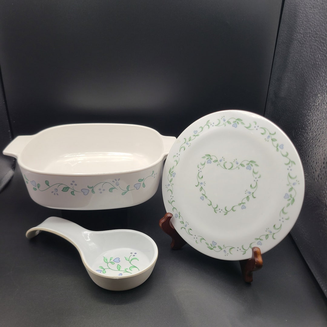 Corning Ware Corelle Country Cottage Casserole Dish, Trivet, Spoon Rest ...