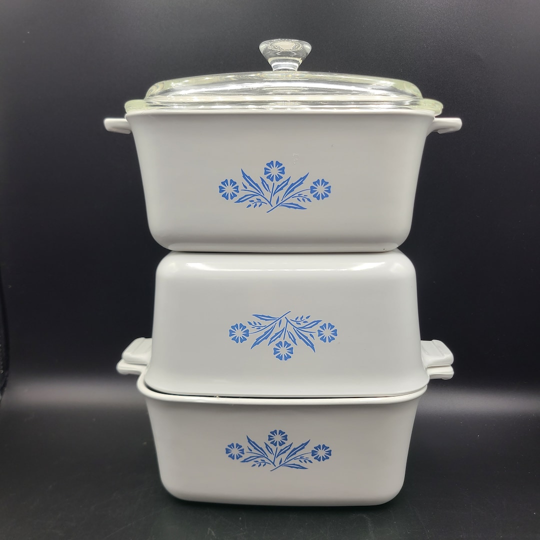 Corning Ware Blue Cornflower P-4-B 1.5 Qt. Rectangle Dish - Etsy