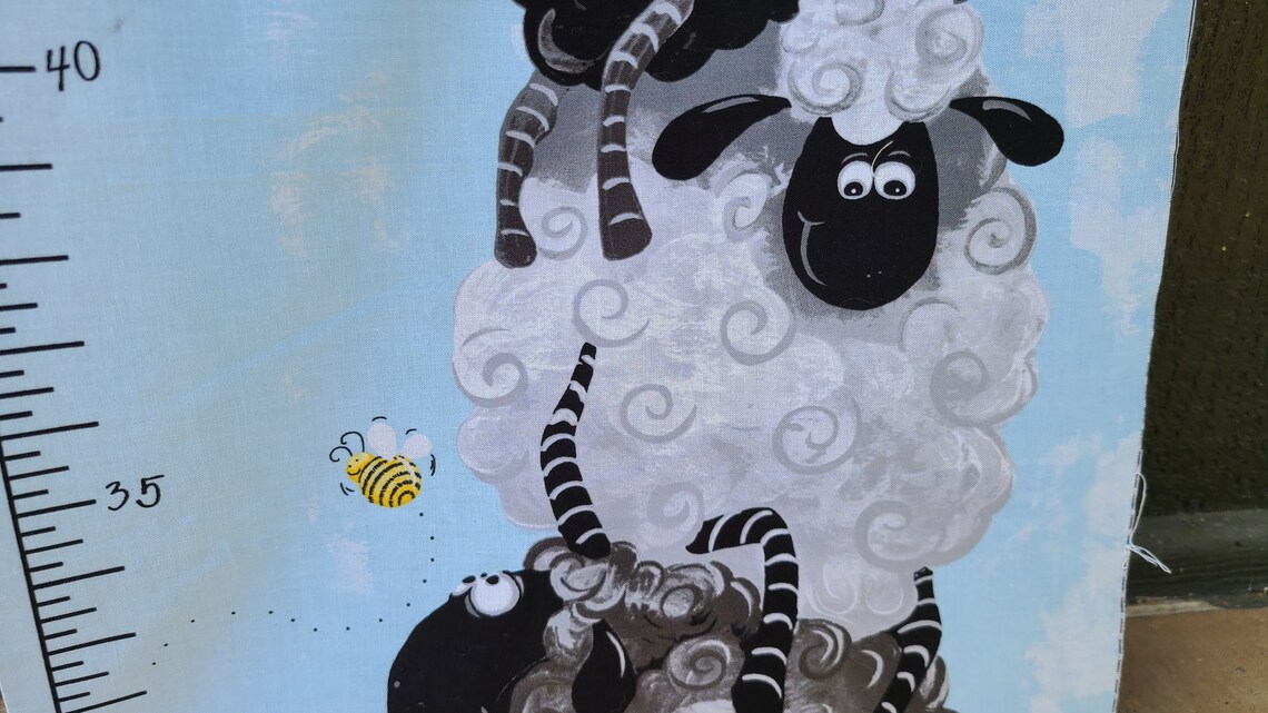 Susybee Sheep Lamb Growth Chart Panel to Sew Lew the Ewe - Etsy