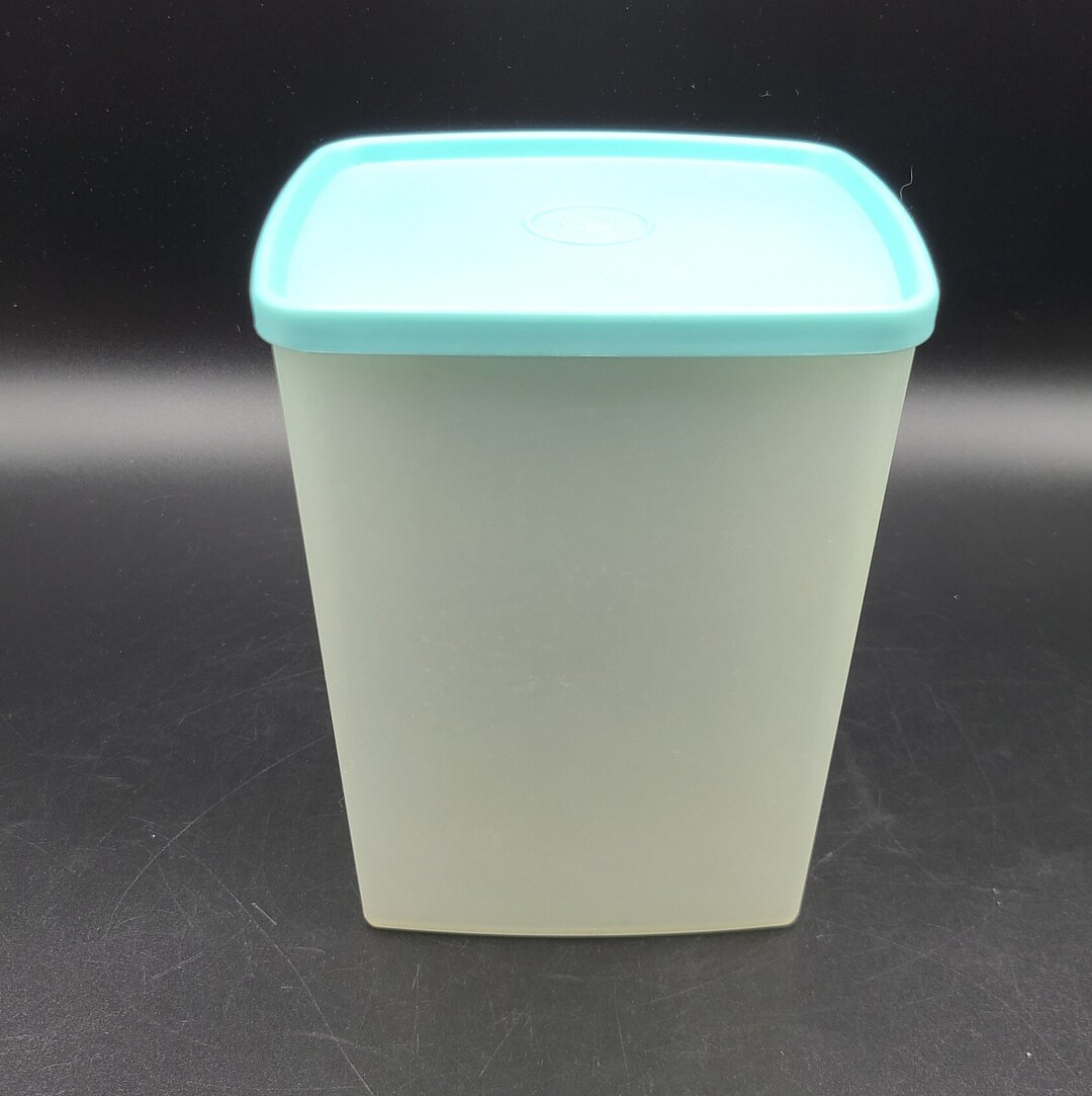 Tupperware Sheer Frosted White Box With Turquoise Lid 1311-1 - Etsy