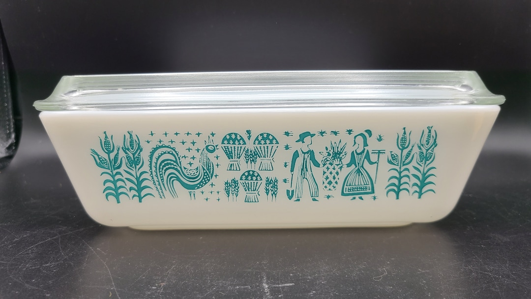Pyrex Amish Butter Print Refrigerator Box Space Saver Near Mint 0503 1. ...