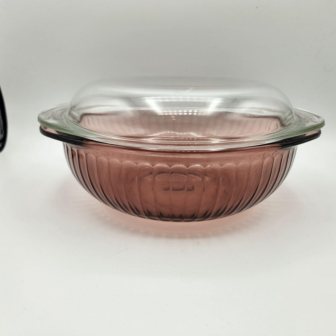Cranberry Pyrex 024 Bowl With Clear Pyrex Lid - Etsy