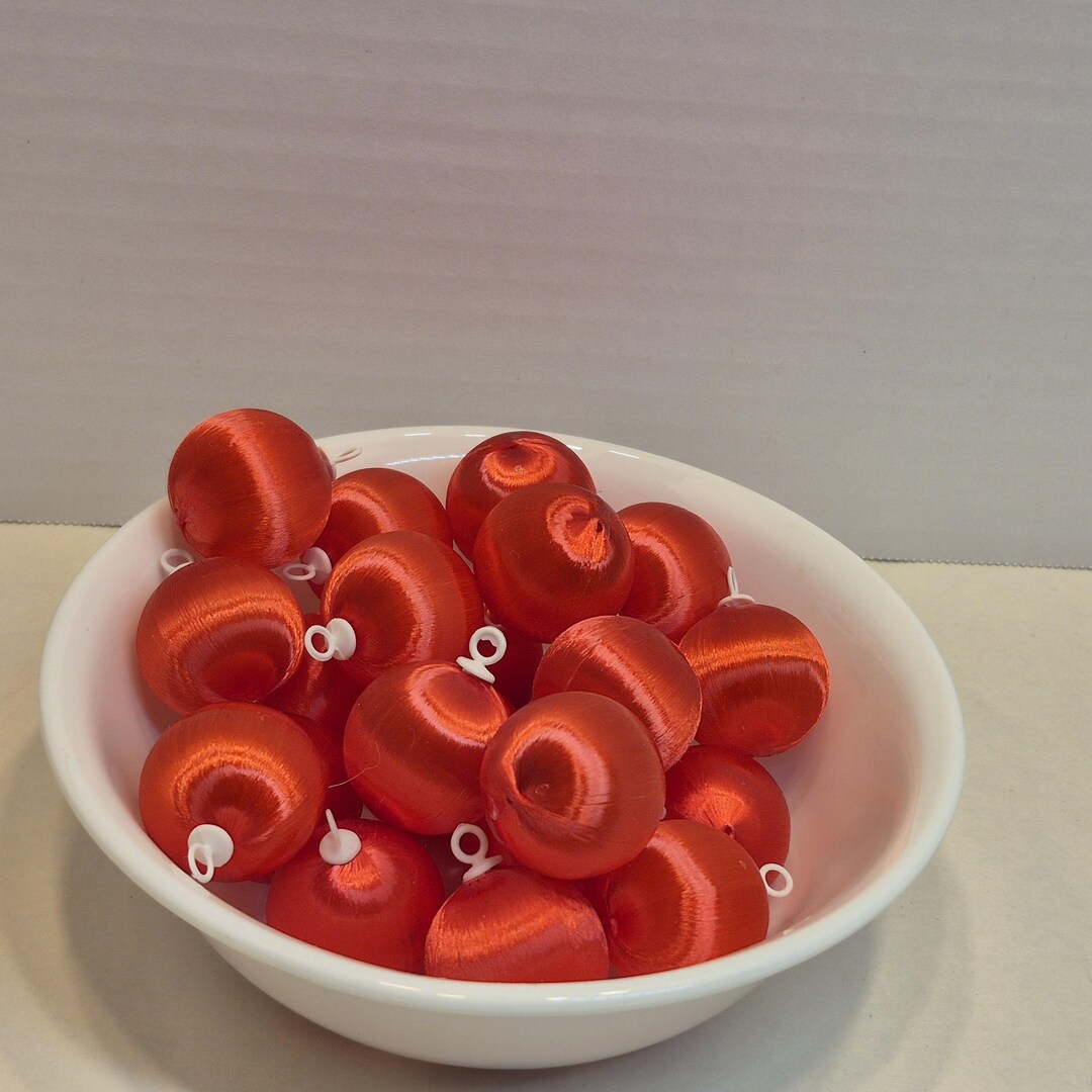 Set of 22 Small Red Satin Sheen Vintage Ball Ornaments - Etsy