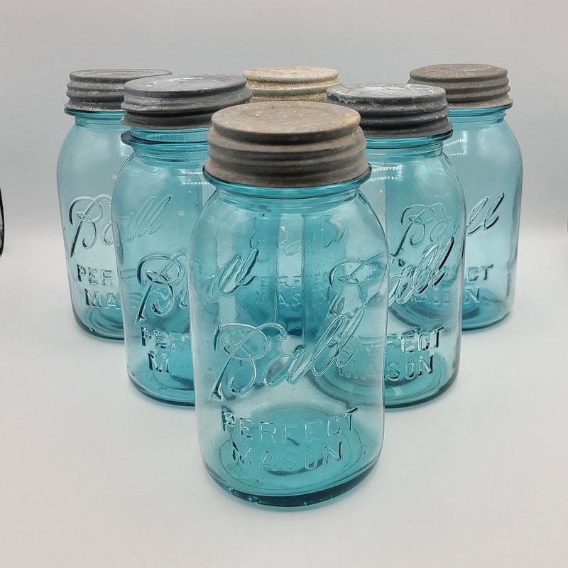Zinc Lid Blue Jar - Etsy