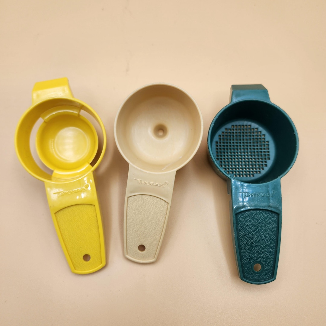 Set of Three Tupperware Kitchen Utensils, Egg Separator, Funnel, Sieve ...