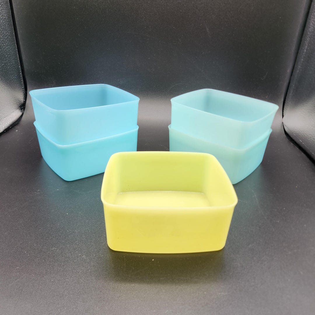 Choice Vintage Tupperware Freezer Boxes Blue & Yellow - Etsy