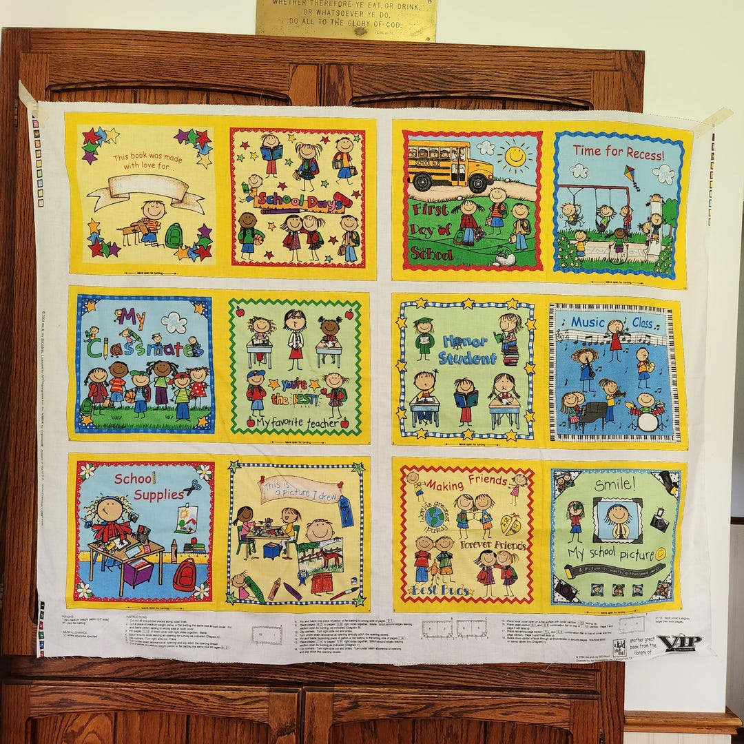 Fabric Panel Story Book About School Me and My Big Ideas VIP Cranston ...