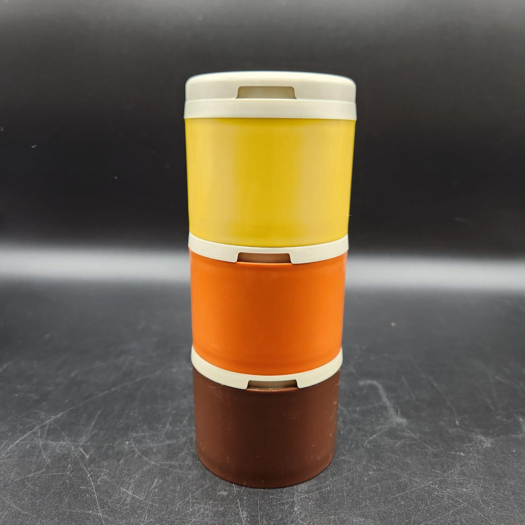 Tupperware Stacking Spice Containers With Extra Lid - Etsy