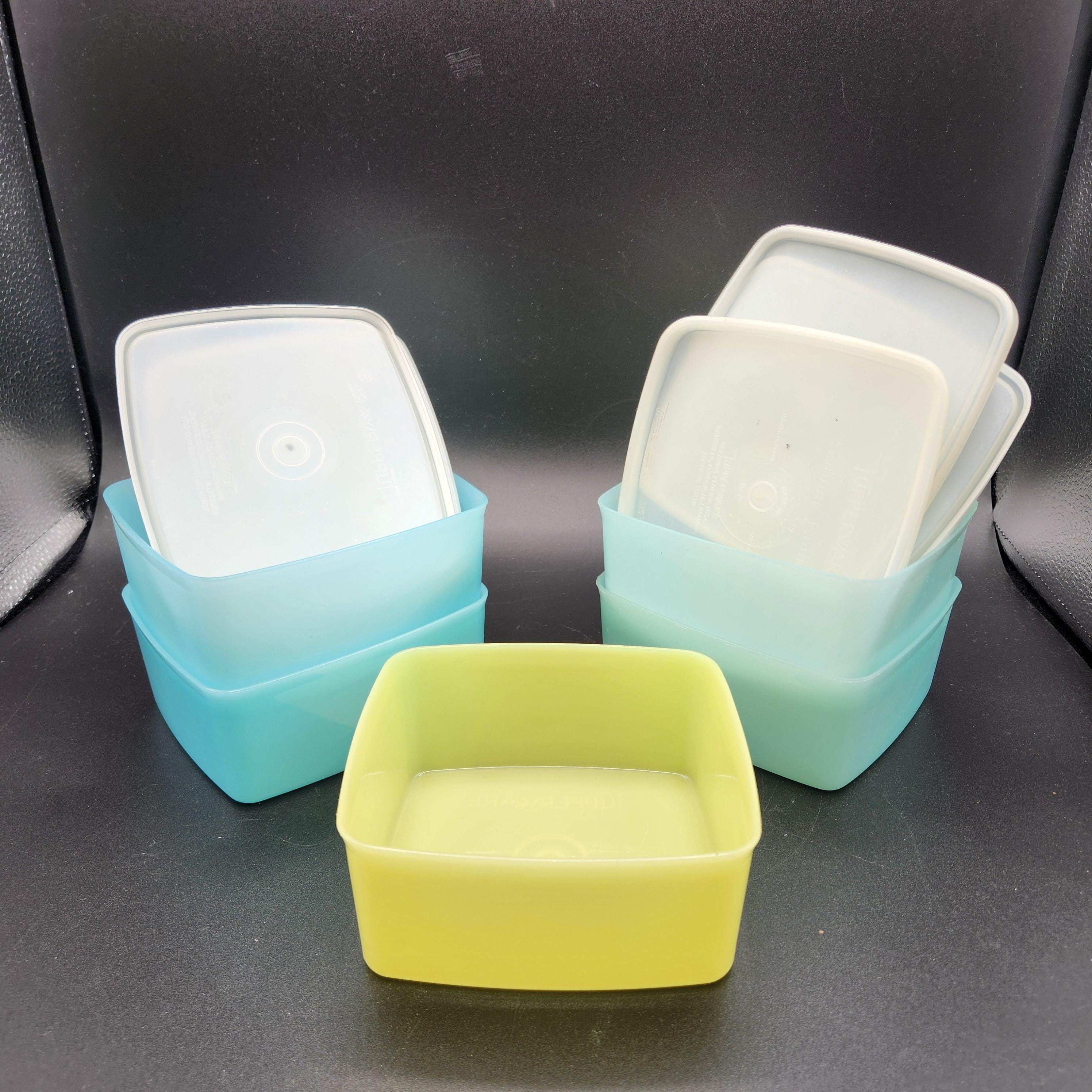 Choice Vintage Tupperware Freezer Boxes Blue & Yellow - Etsy