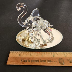 Glass Elephant on Mirrored Surface - Etsy