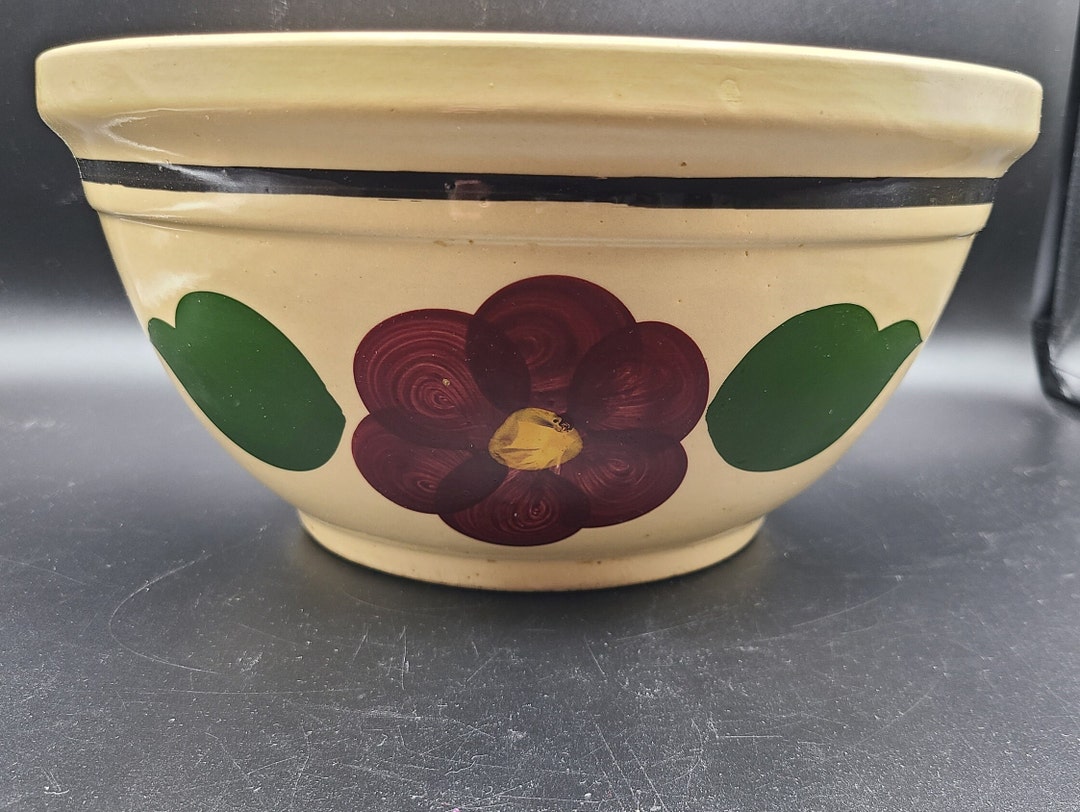 Watt Stone Ware Pansy Spaghetti Serving Bowl 11 - Etsy