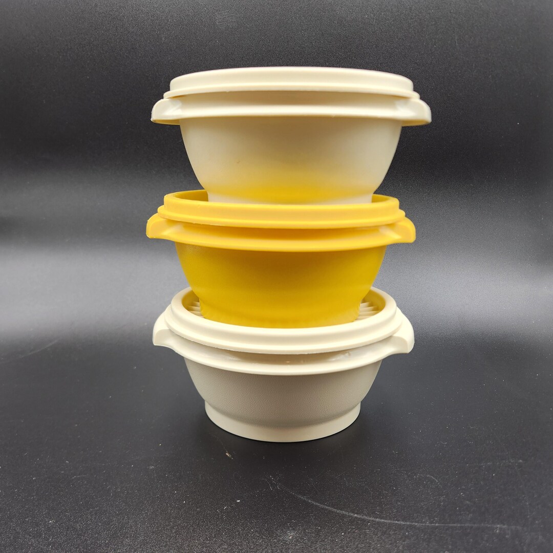 Two Cup Vintage Tupperware Servalier Storage Containers With Lids - Etsy