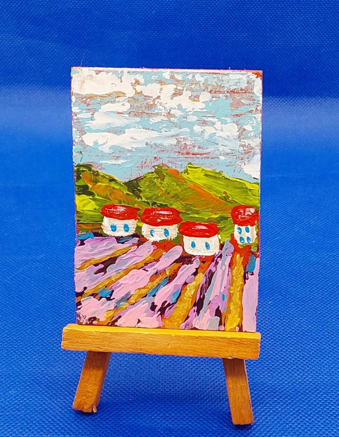 ACEO Tuscany Lavender Fields Original ACEO Meadow Flowers Original Art ...