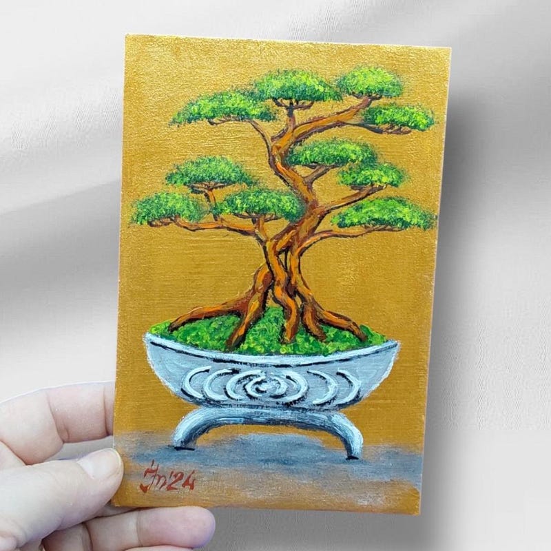 Bonsai Tree Painting - Etsy