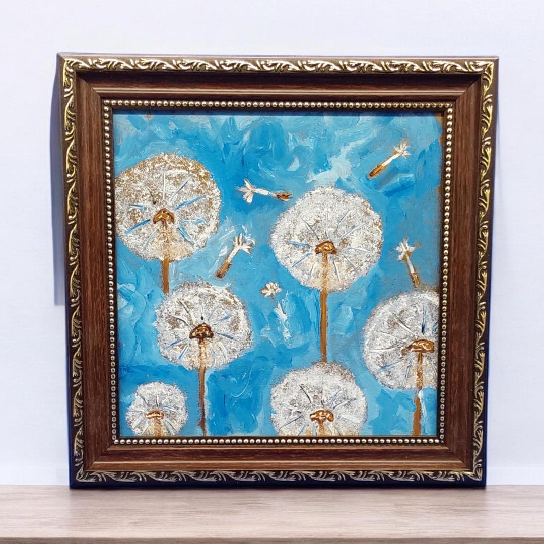 Dandelions Original Painting Oil Flowers for Her Wildflowers Painting ...
