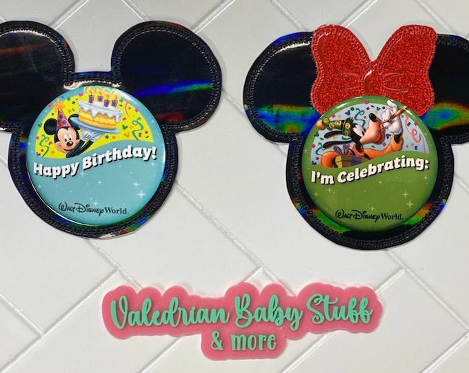 Button Accessory Gold Glitter Mickey Button Backer Pin Back 3 Inch ...