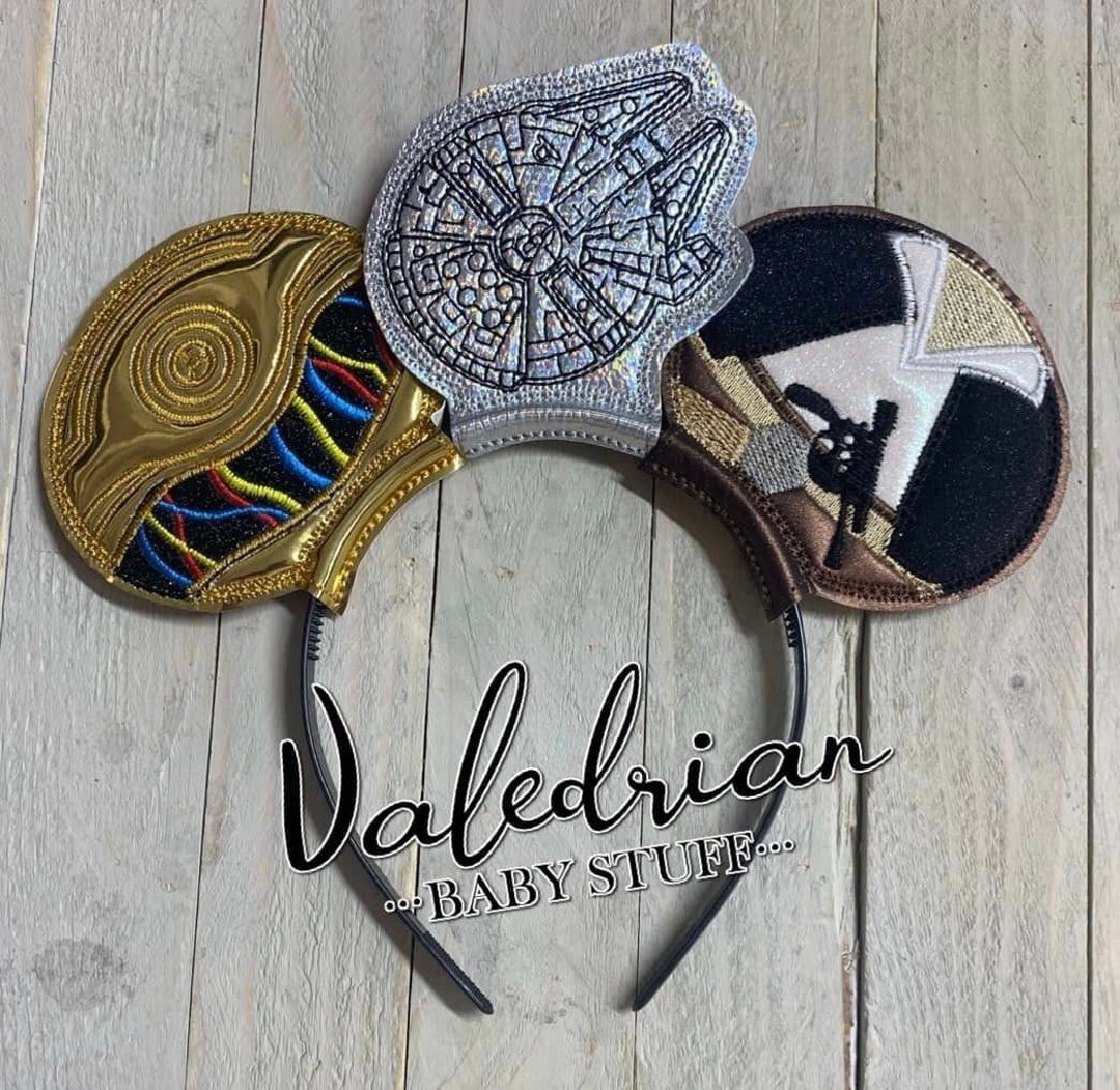 Star Wars C3PO Han Solo Millennium Falcon Inspired Mouse Ears Headband ...