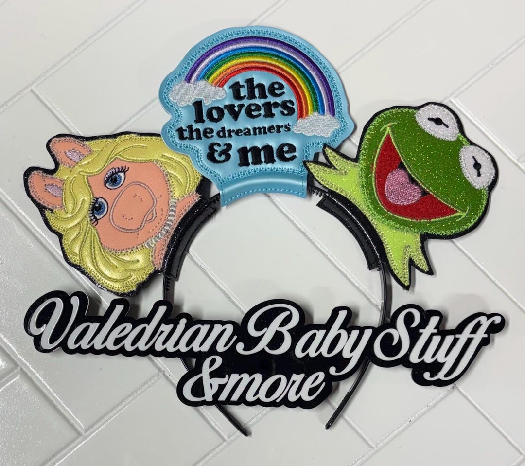 Muppet Miss Piggy Kermit the Frog Inspired Mouse Ears Headband ...